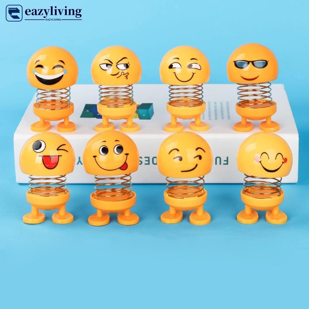 EAZYLIVING Shaking Head Toys Ornaments Dolls Cute Cartoon Funny Emoji ...