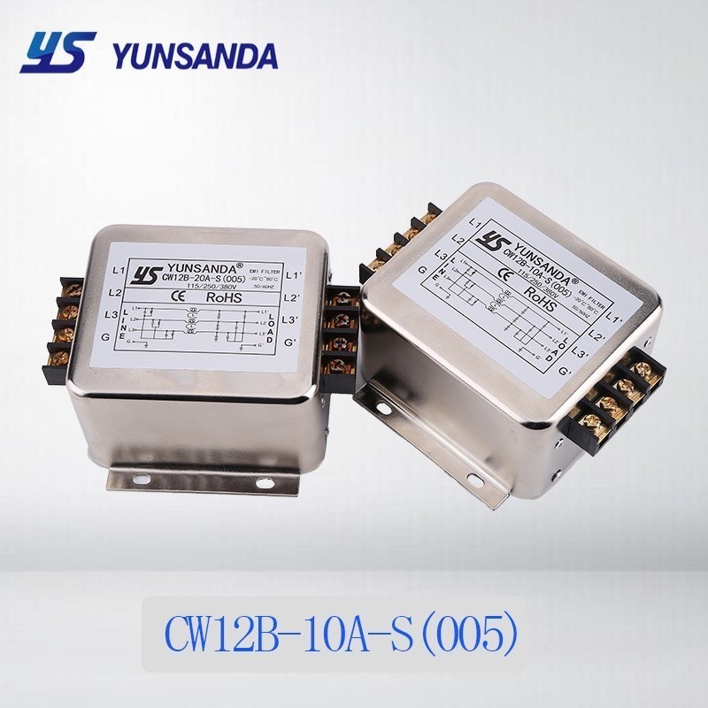 ⊙Three-phase three-wire CW12B-3A40A-S (005) Taiwan YUNSANDA power filter 380v terminal row ...