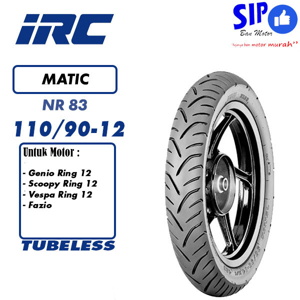 Irc NR83 110 90 12 Tubeless NR 83 motor Freego motor Genio Ring 12 ...