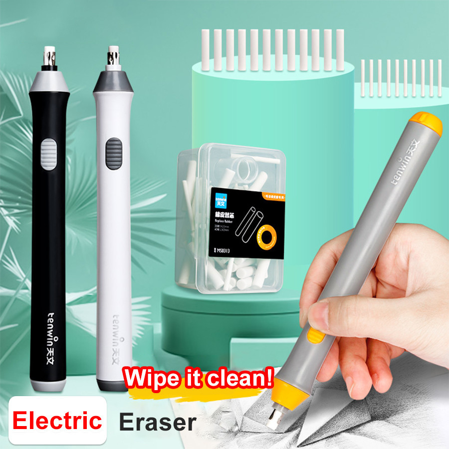 【On Hand】Refillable Electric Eraser School Pencil Eraser Stationery ...