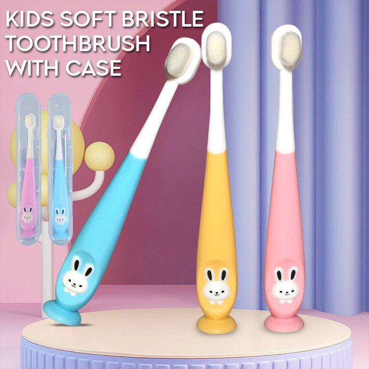 Soft Silicone Bristle Brush Gum Oral Care Bunny Toothbrush for Kids ...