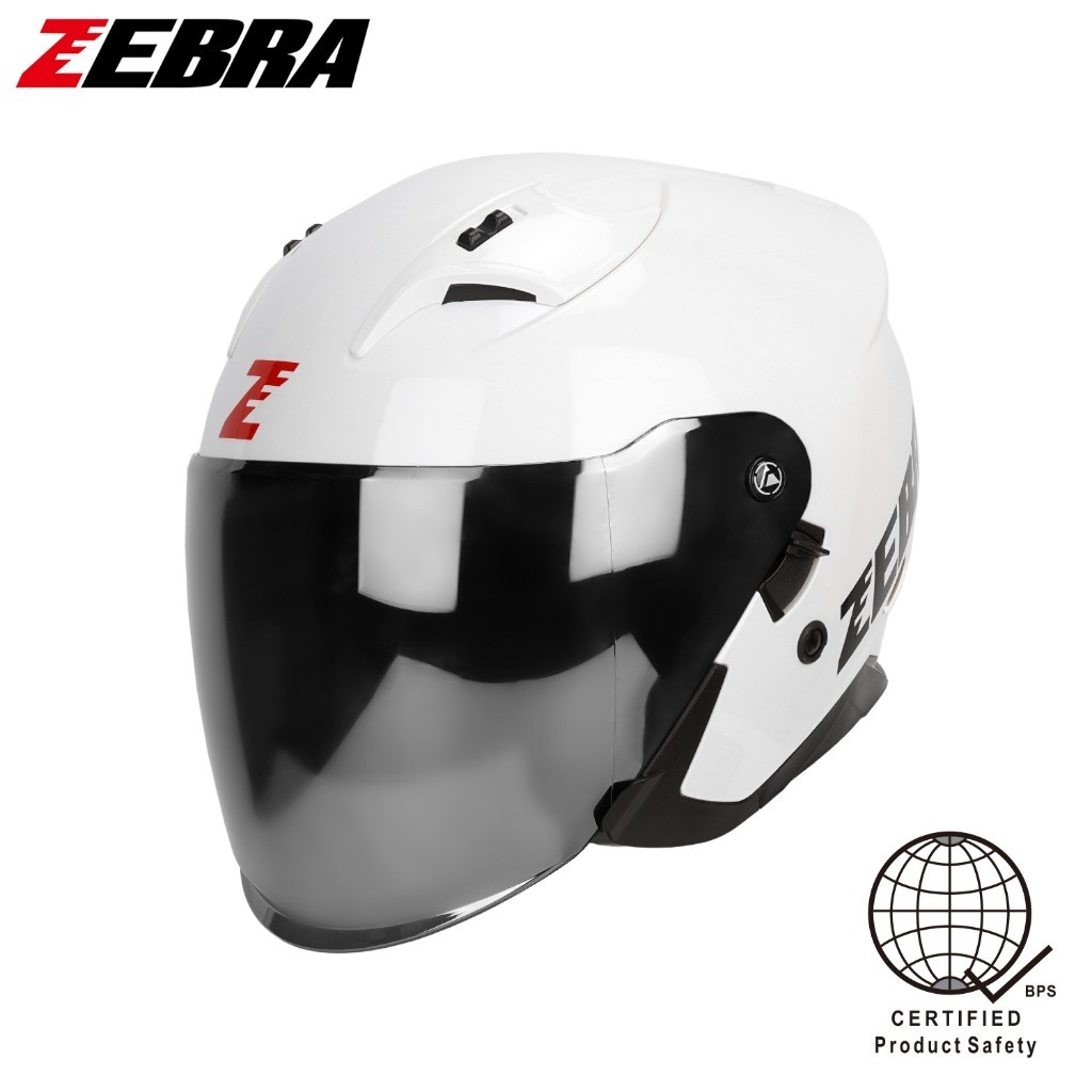 ZEBRA YM 902 Plain Motorcycle Helmets Half Face Motor Helmet Dual Visor ...