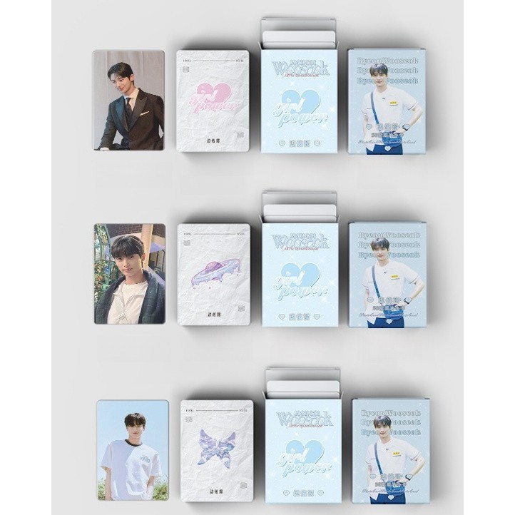 50pcs/box Byeon Woo-seok SOLO Laser Hologram Photocards Korean Actor ...