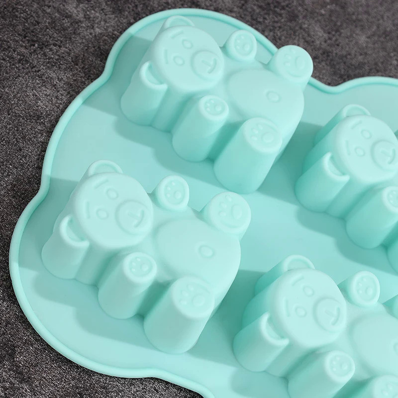 3D Lovely Bear Cake Mold Animal Cookie Silicone Mould For Chocolate ...