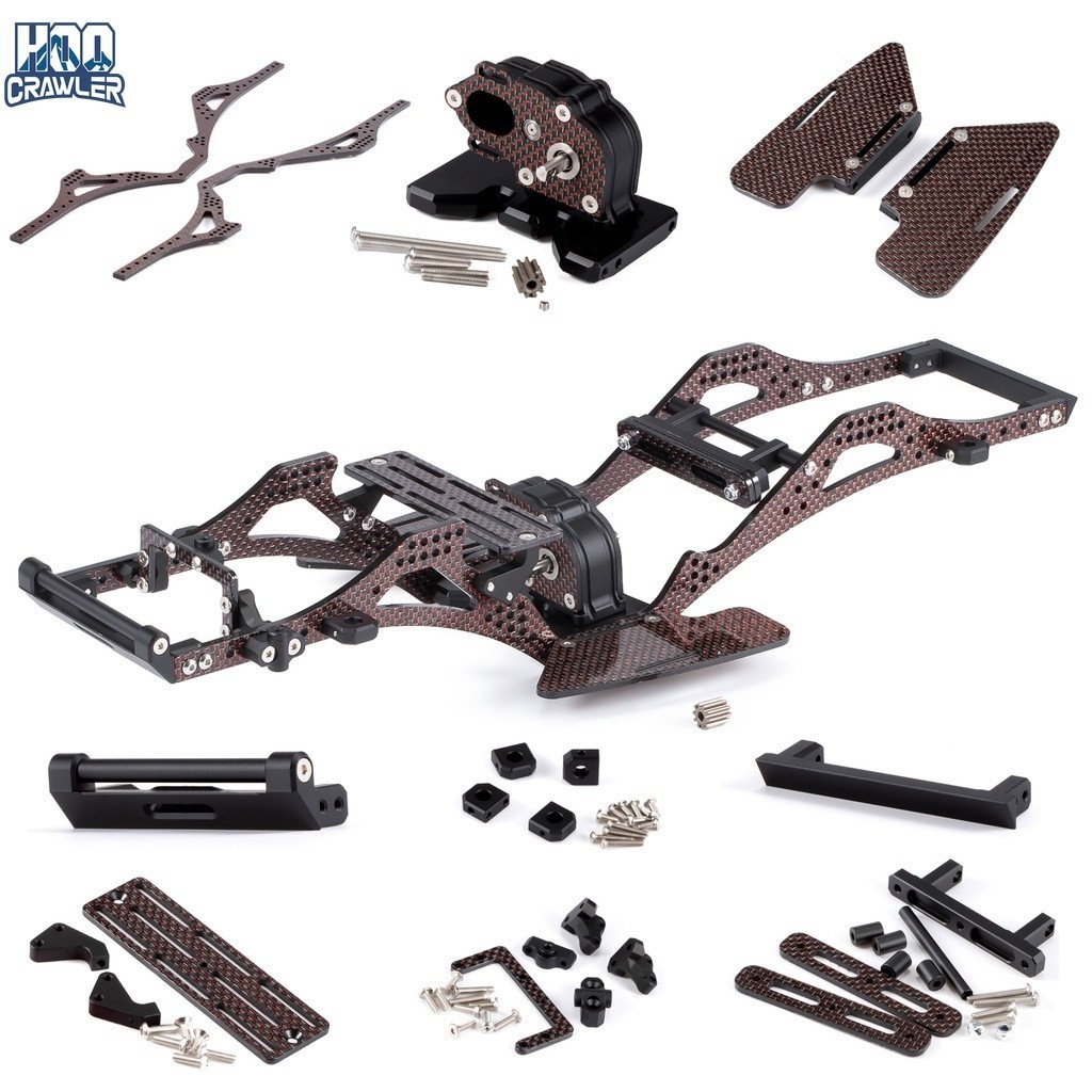 HooCrawler RC Crawler 9 in 1 Gloss Carbon Fiber LCG Chassis with ...