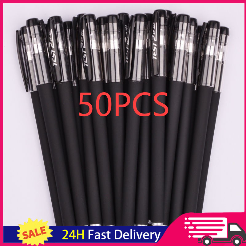 50pcs TEST Frosted Neutral Pen Gel Pen Office Ball Tip Sign Pen ...