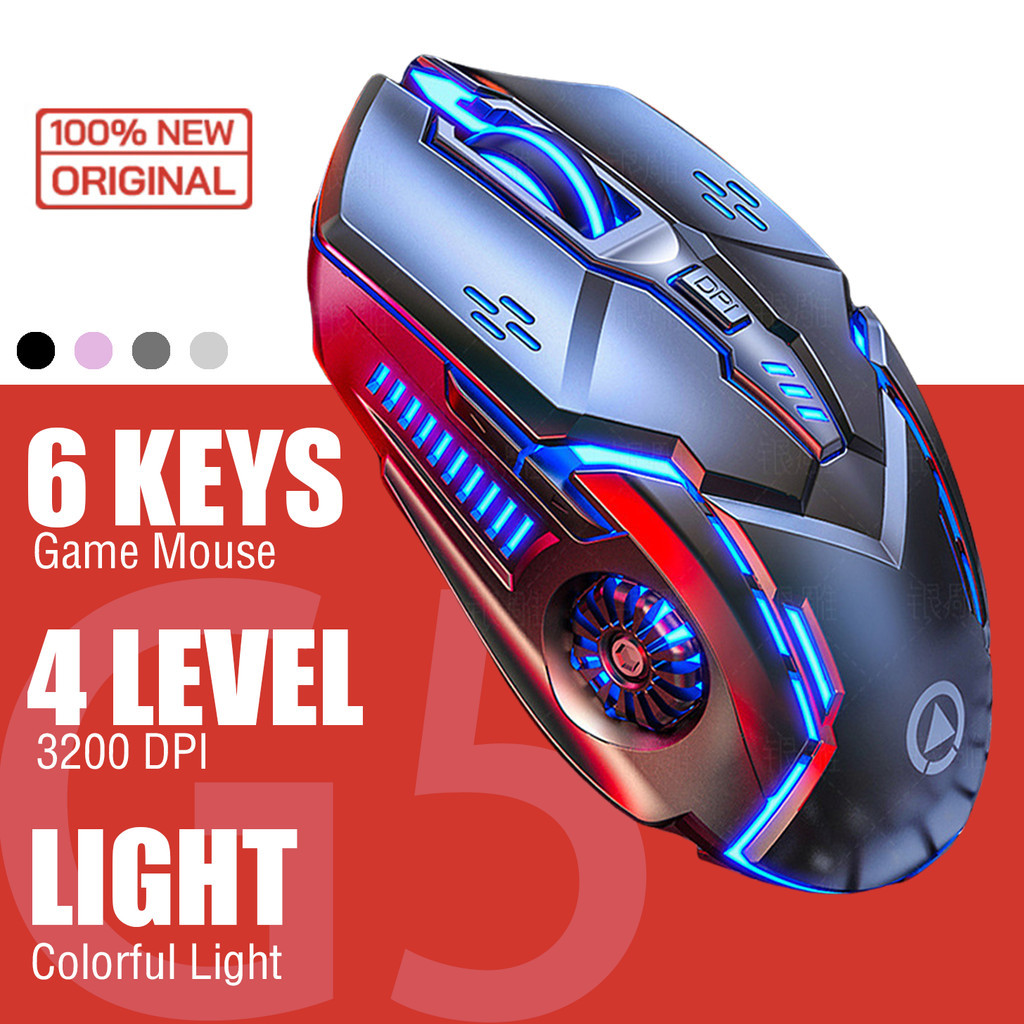 【Ready Stock】Mechanical Gaming Mouse 6 Keys LED Colorful Silent Mouse ...