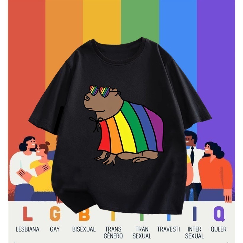 Bangkok 2024 Capybara LGBT Pattern T-Shirt Size S-5XL | Shopee Philippines