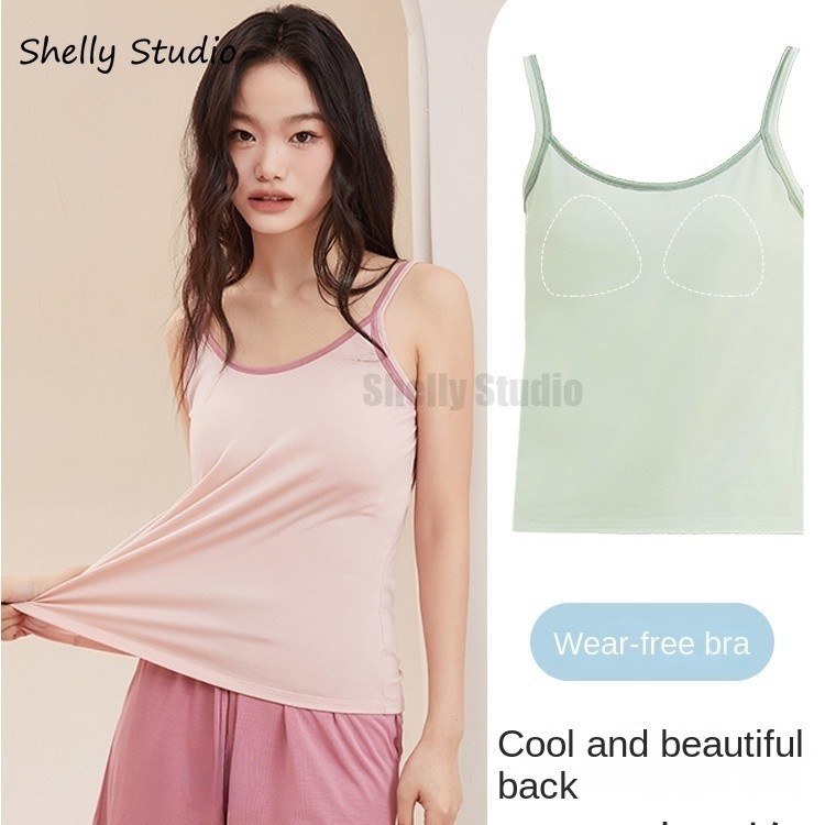 Summer light-thin sling vest with chest pad, Japan bra-top sling top ...