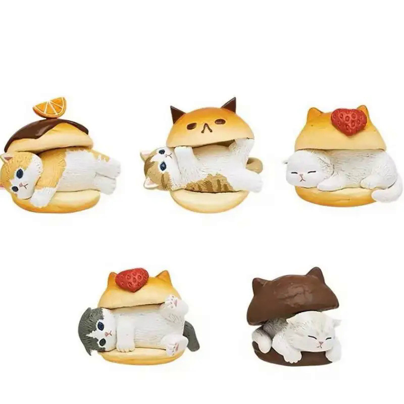 Mofusand Cats Figures Set Of 5pcs Maritozzo Cat Action Figure Gashapon ...