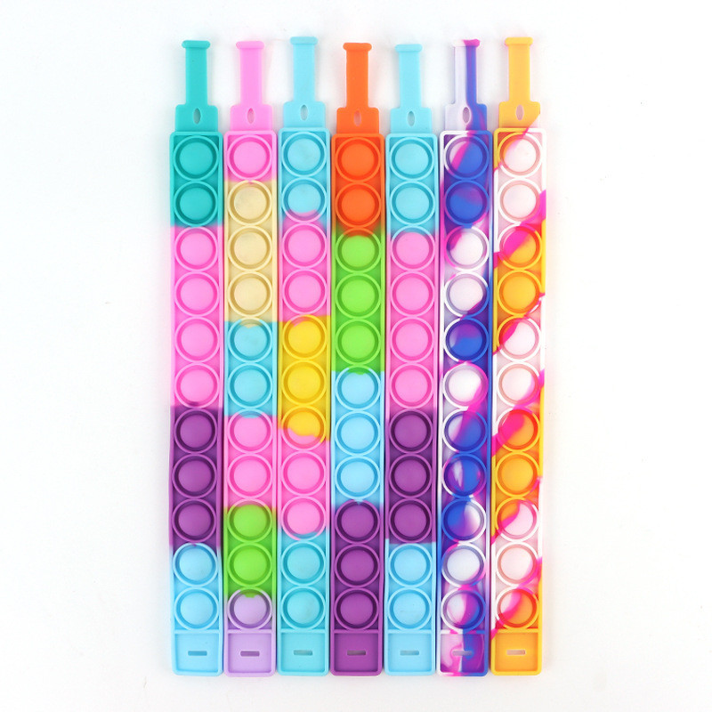 Pop It Fidget Toys Push Its Bubble Dimple Bracelets Silicone Wristband ...