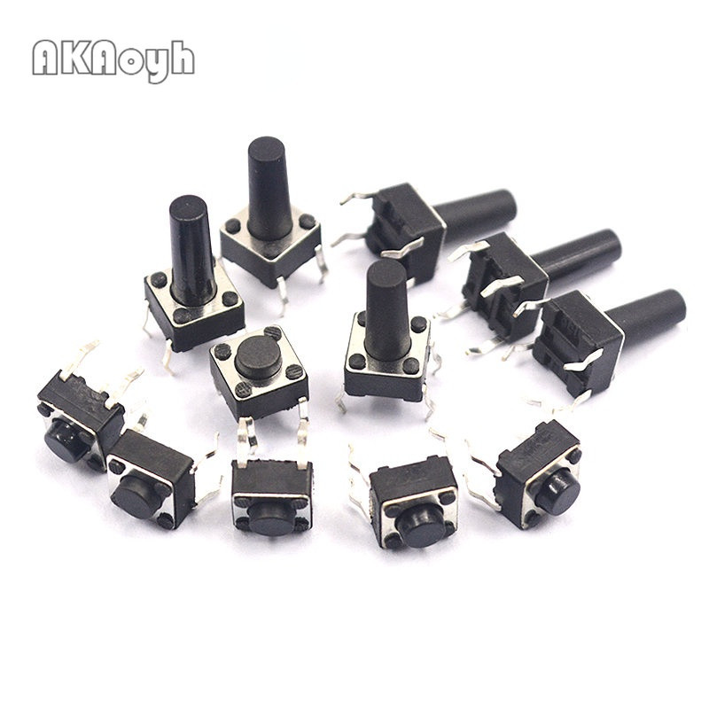 20PCS 4Pin 6*6 Micro Tact Push Button Switches DIP 6x6x4.3/5/6/7/8/9/10 ...