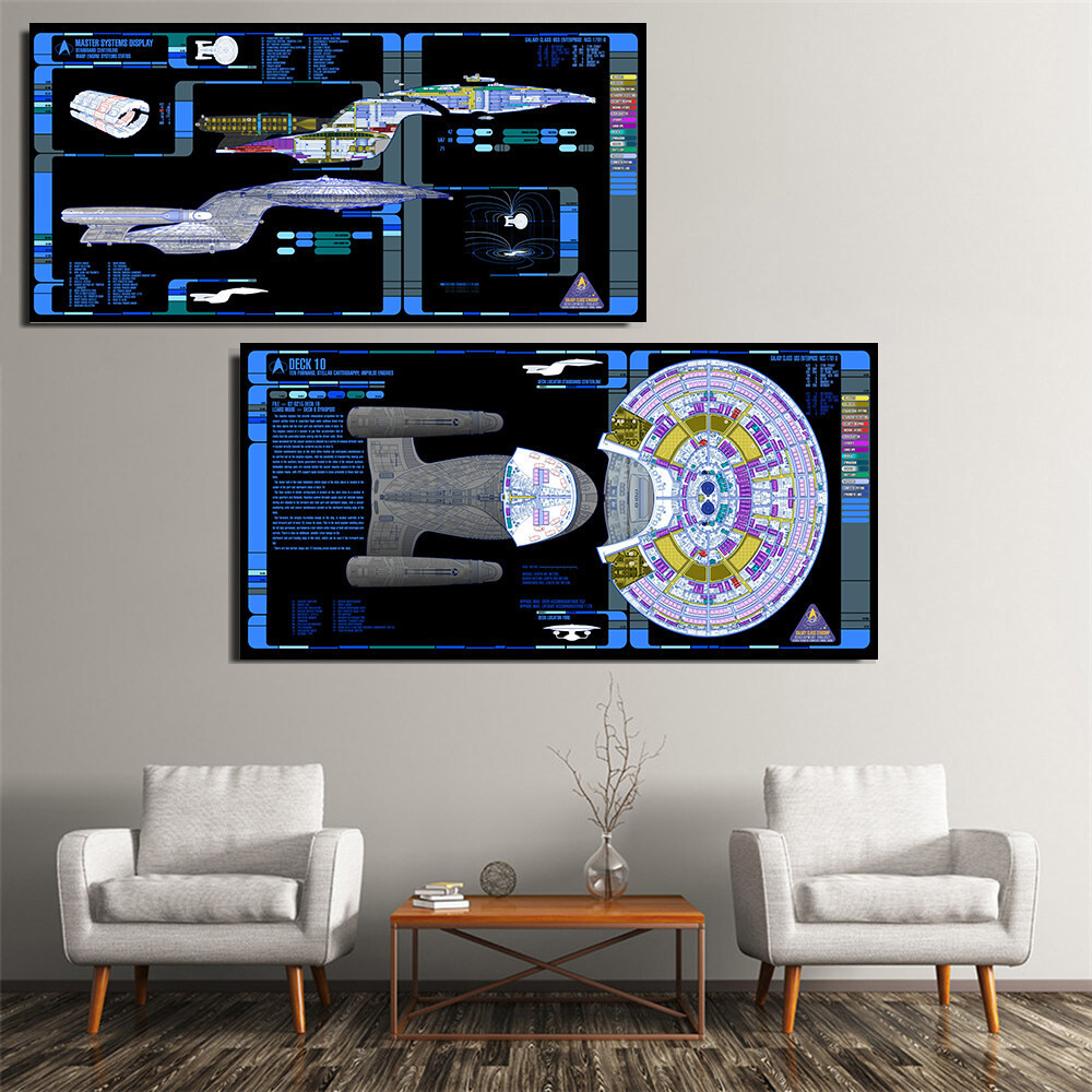 Modern Art Canvas Poster Star Trek USS Enterprise NCCD Star Fleet ...