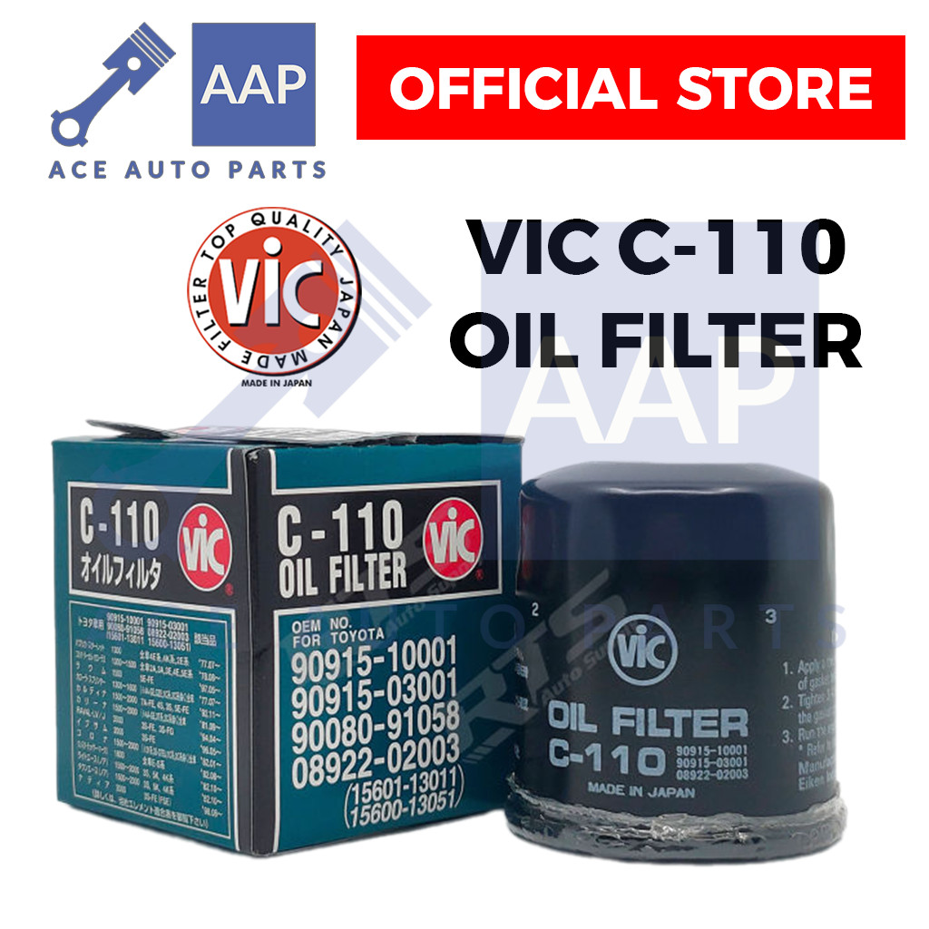 Vic Oil Filter for Vios, Corolla, Wigo, Suzuki Multicab, Transformer C110 Made in Japan Original ...