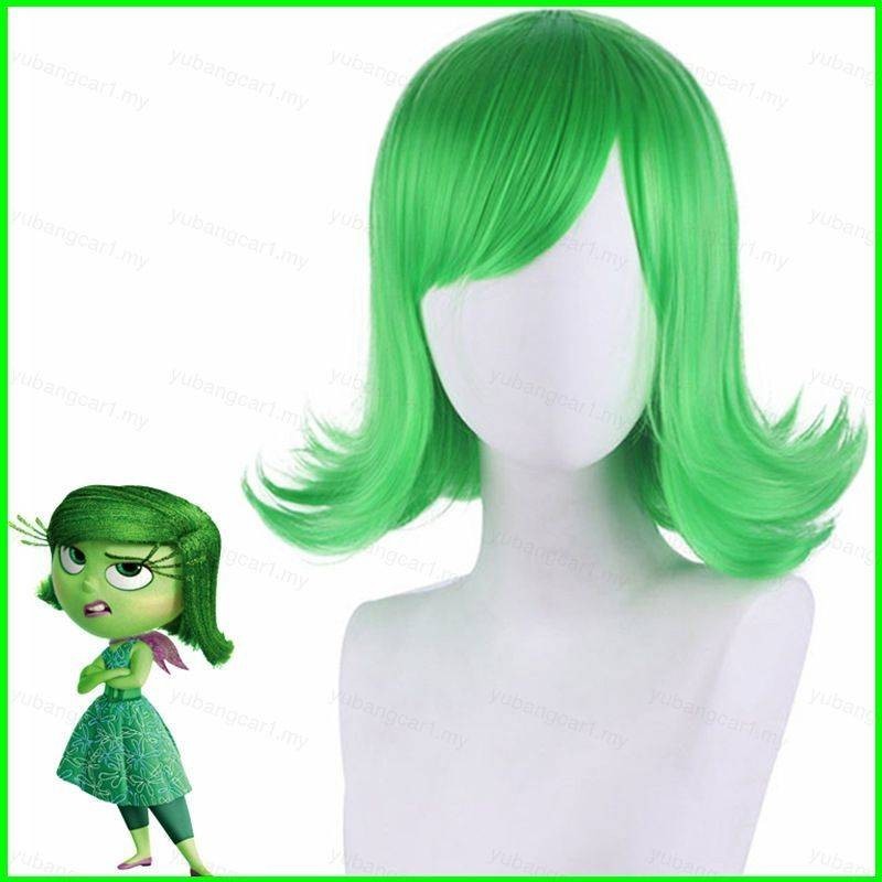 YB Inside Out 2 Disgust bright green soft shoulder-length hair Cosplay ...