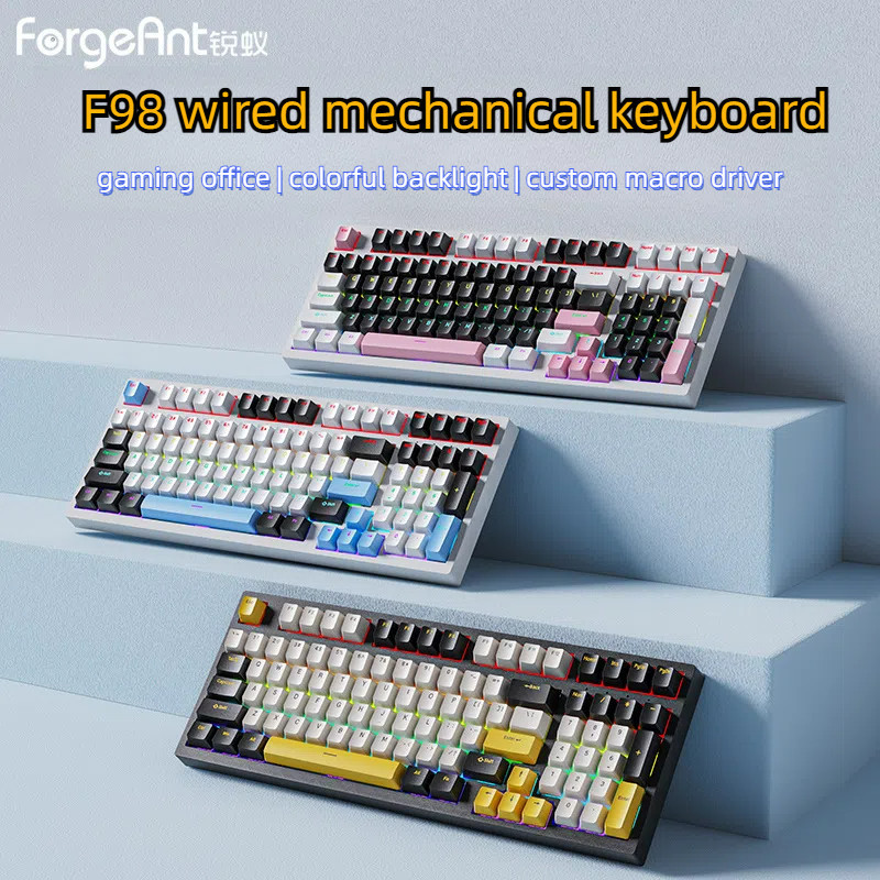 Forgeant F98 Wired Mechanical Keyboard Suspended Backlight Office ...