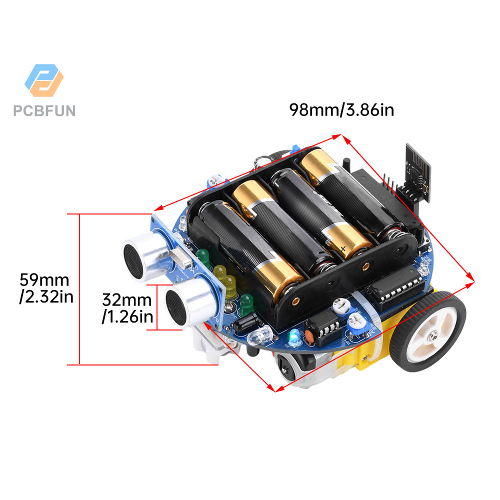 Pcbfun Ultrasonic Obstacle Avoidance Graphical Programming Robot 51 ...