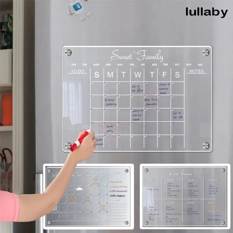 Clear Acrylic Fridge Magnet Sticker Calendar Weekly Planner Magnetic ...