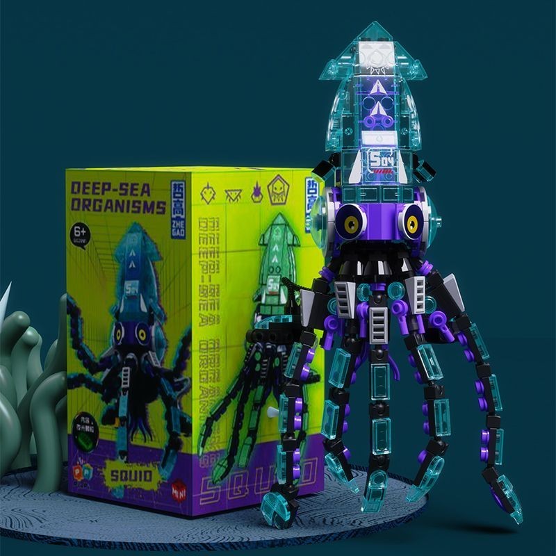 Compatible with Lego Luminous Ocean Squid Velcro Shark Crab Children's ...