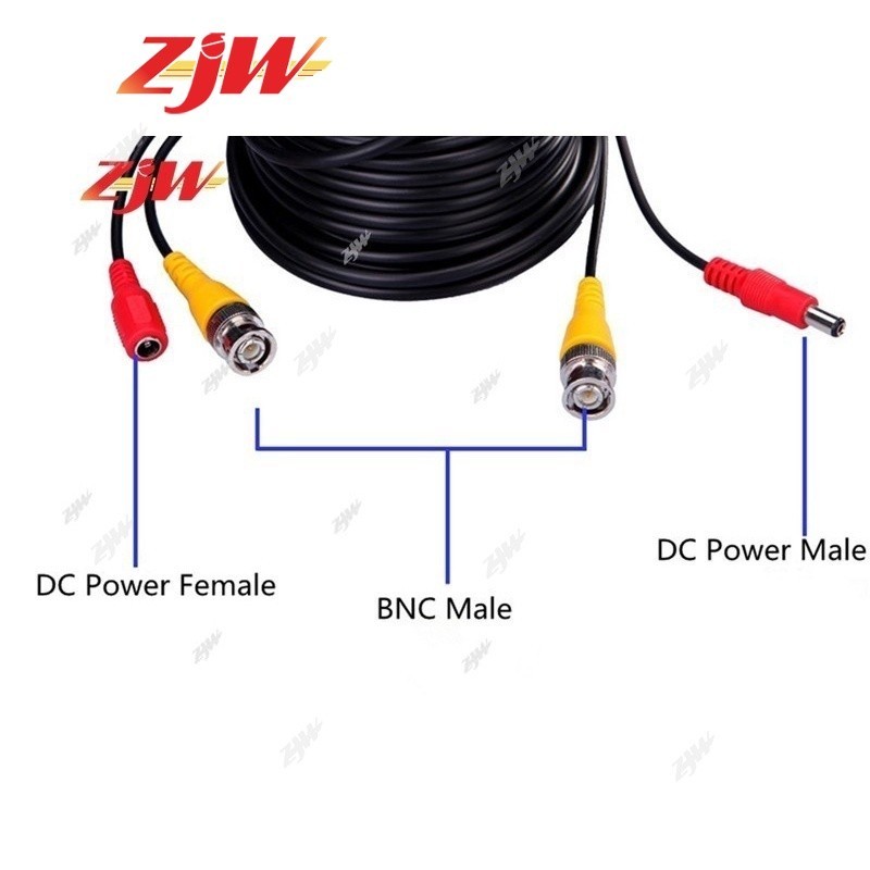 ZJW 5M 10M 20M 30M 40M BNC RG59 Video Power Siamese Cable Security ...