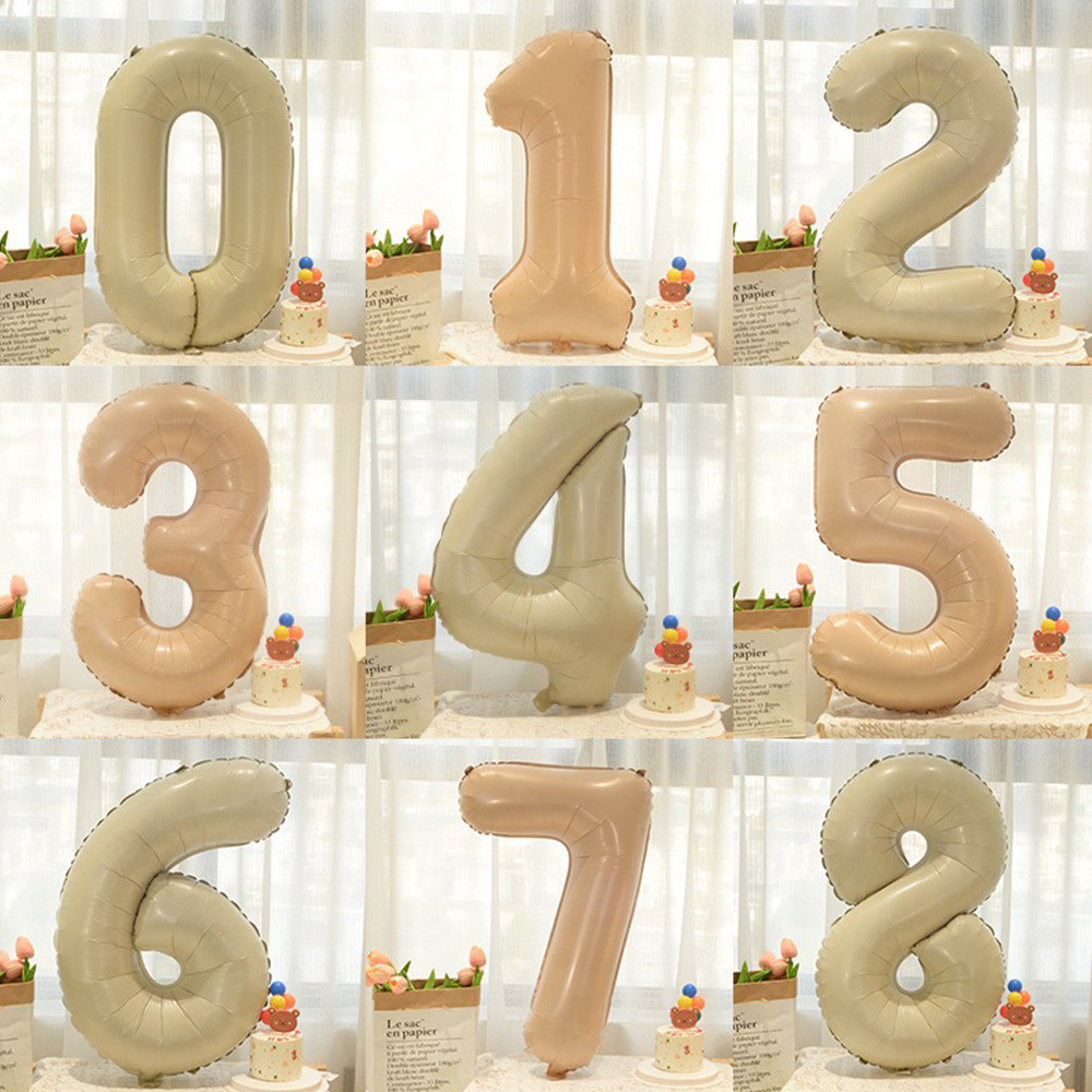 insWind 32Inch Caramel Cream Color Digital Balloon Birthday arrangement ...