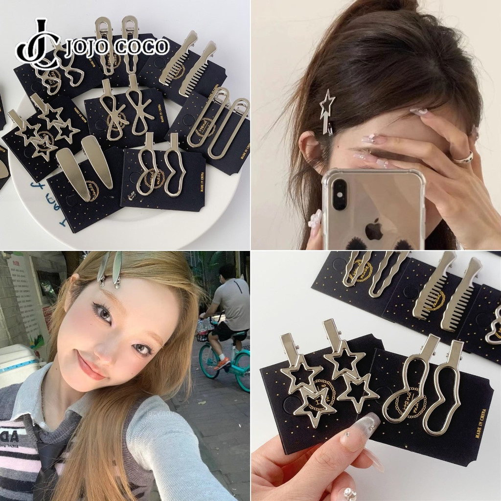 JOJO COCO 2pcs Sweet Cool Hot Girl Metal Love Star Broken Hair Bangs ...