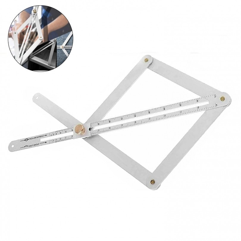 Lengthened Diagonal Ruler with Scale Multifunction Protractor ...