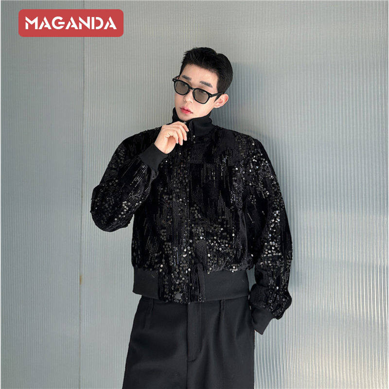 2025 Spring Sequined Jacket Men Korean Version Trendy Ruffian Handsome ...