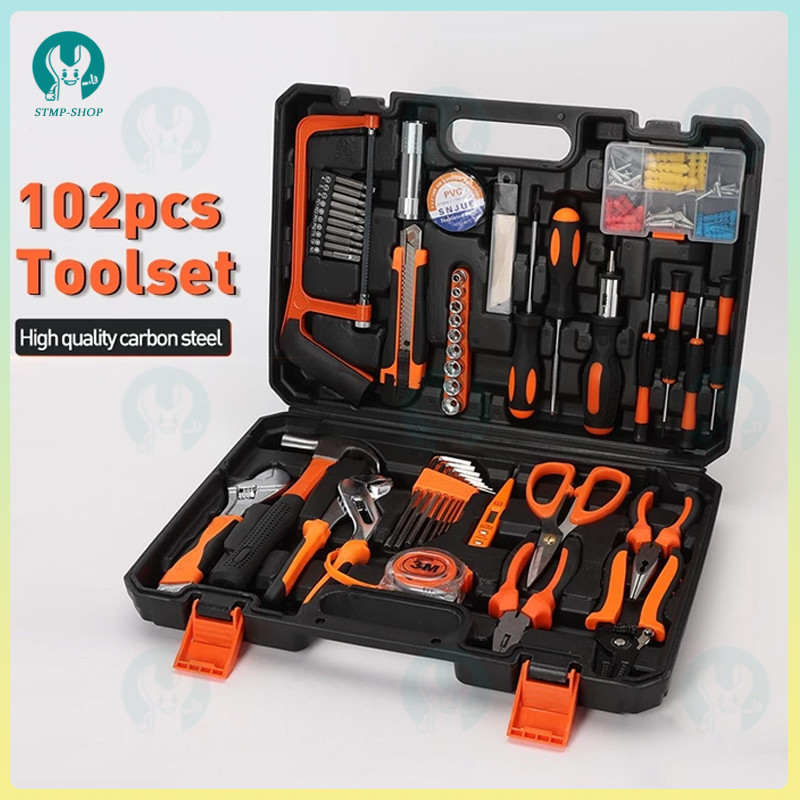 102pcs Tools Set High Quality Carbon Steel Home Tools Box Electrical Tools Pliers Set Hand Tools ...