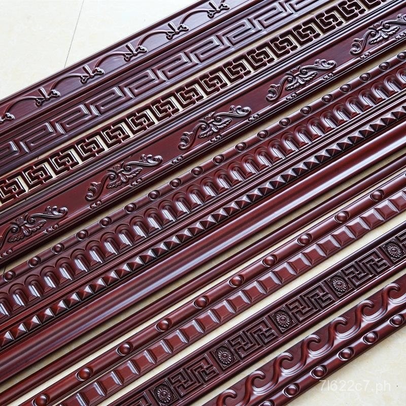 New Solid Wood Line Chinese Style Living Room Ceiling TV Background ...
