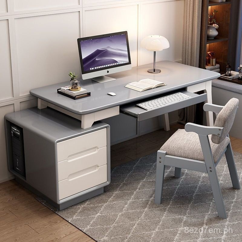 Solid Wood Natural Desk Floor-standing Light Luxury Modern Simple ...