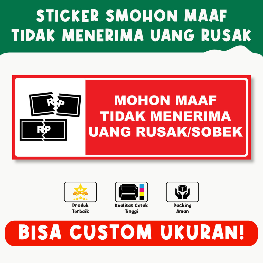 Please Sorry Sticker Doesn't Receive Damaged Money – Cashier Writing ...