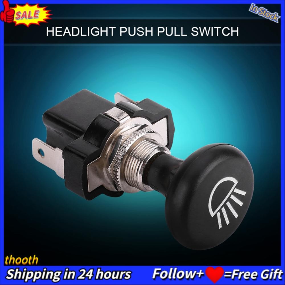 Thooth Keenso Headlight Switch Universal 12V Cart Car LED Light Push Pull Button for Club ...