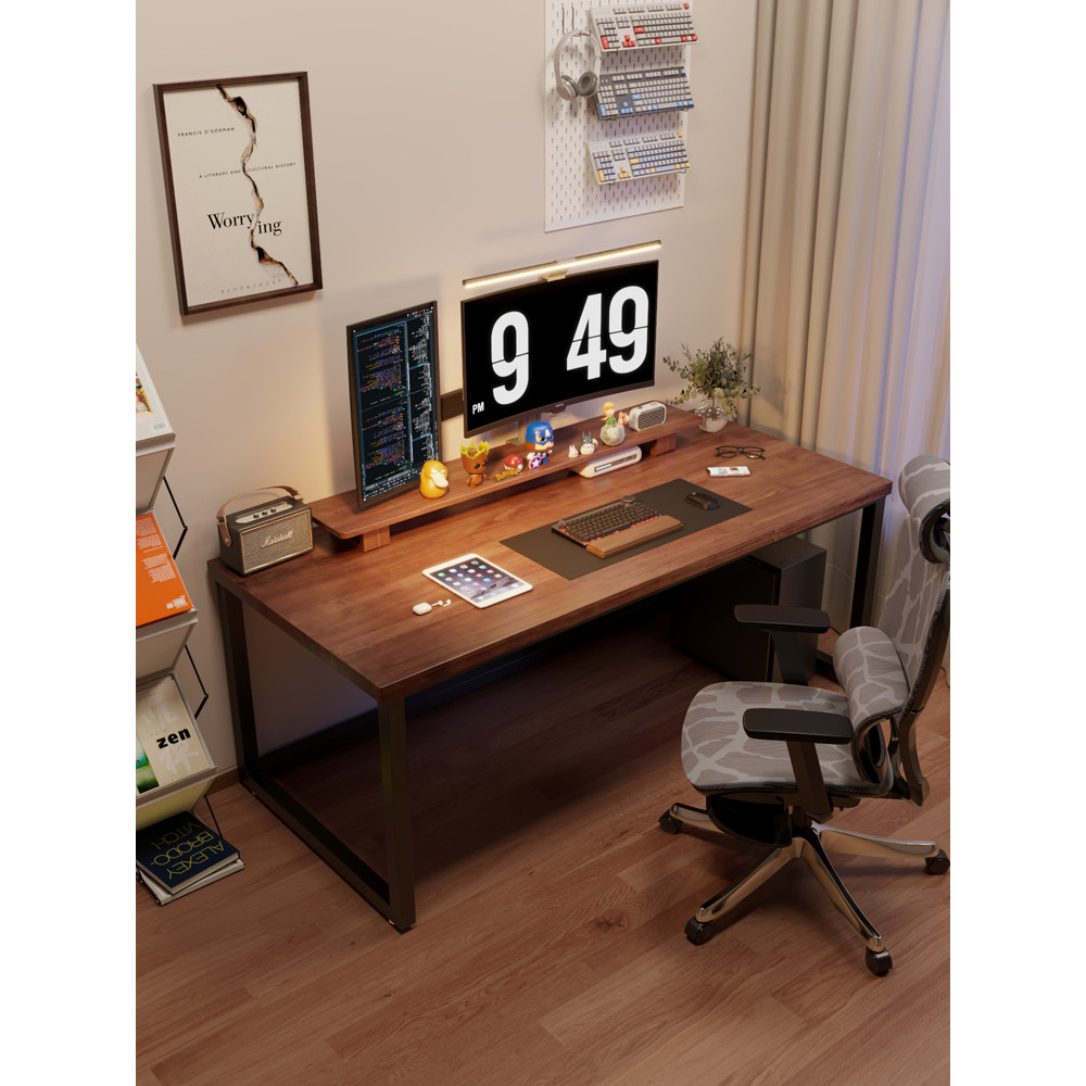 Solid Wood Computer Desk Desktop Home Desk Long Study Desk Double ...