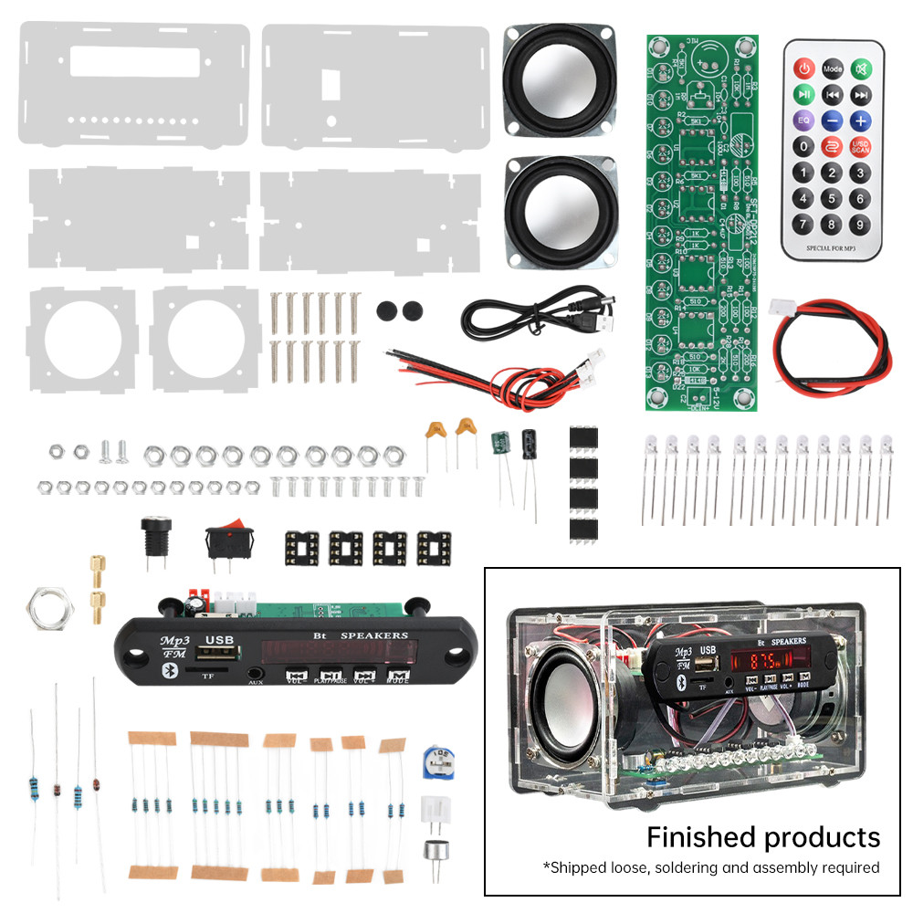 Bluetooth Speaker DIY Kits with FM Radio Wireless Audio Amplifier Board ...