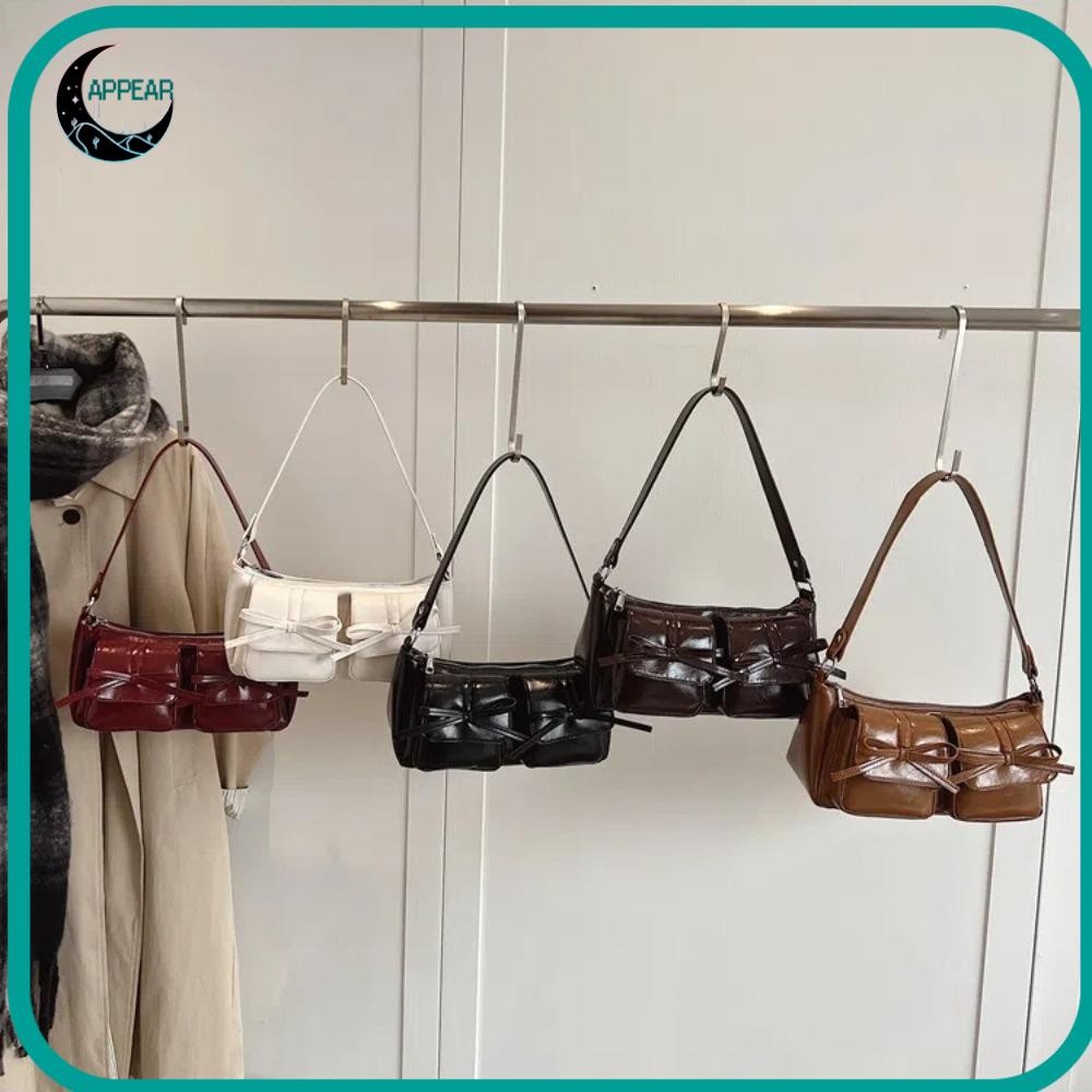 APPEAR Bow Underarm Bag, Double Pockets Large Capacity Armpit Bag ...