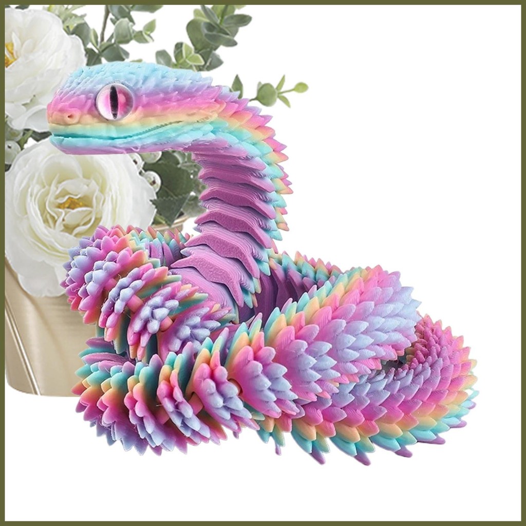 Small 3D Printed Snake Animal Figurine for Bookshelf Realistic 3D ...