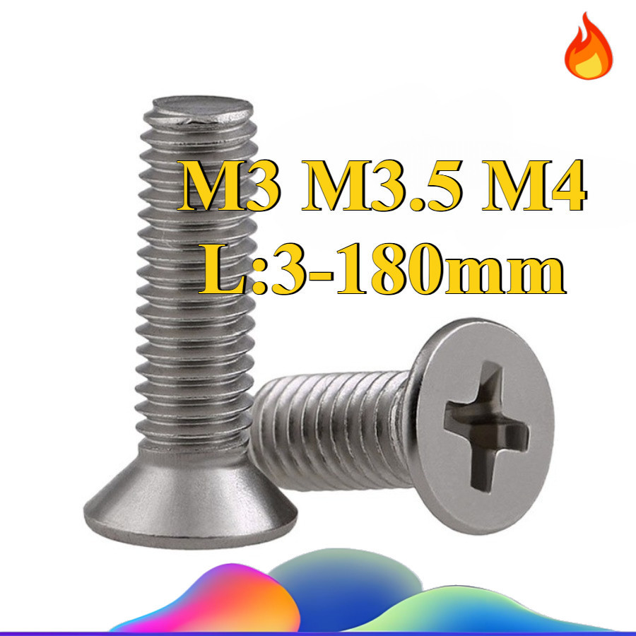 ((Quick Shipment) Screw/Countersunk Screw / Flat Head Screw/ JF Machine Screw Stainless steel ...