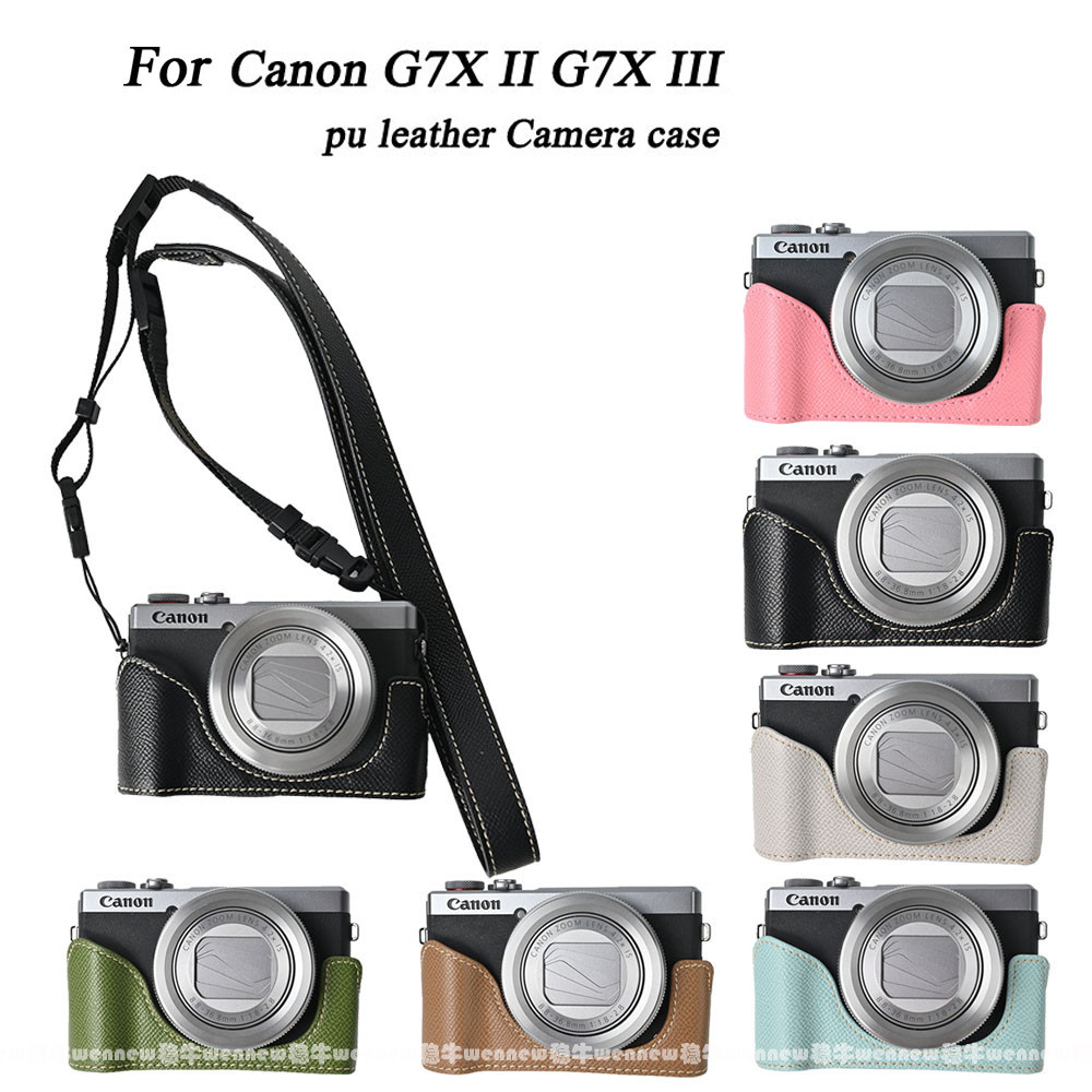 G7X3 G7X2 Casing Pu Leather Cover Camera Case Half Body for Canon G7X ...