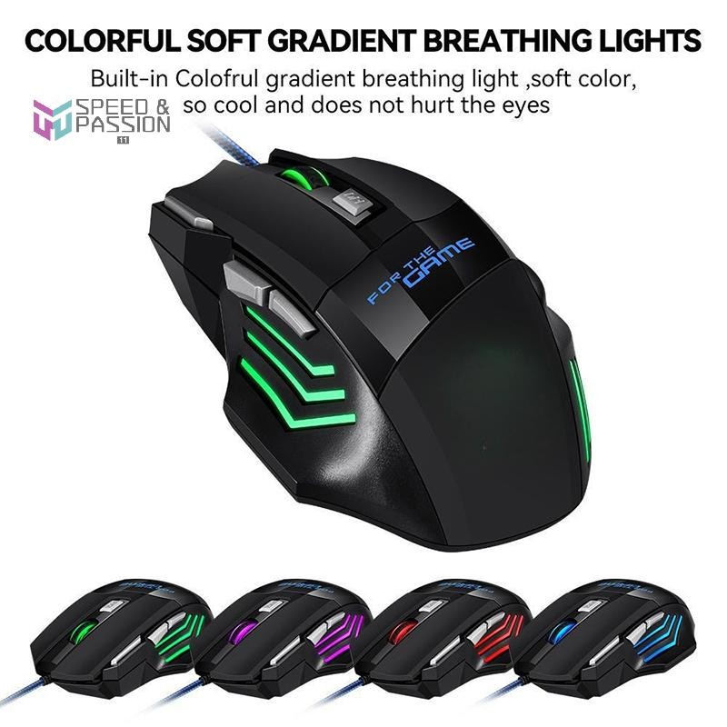 Speed USB Wired Gaming Mouse RGB Backlit Ergonomic Game USB Mouse 2400 ...