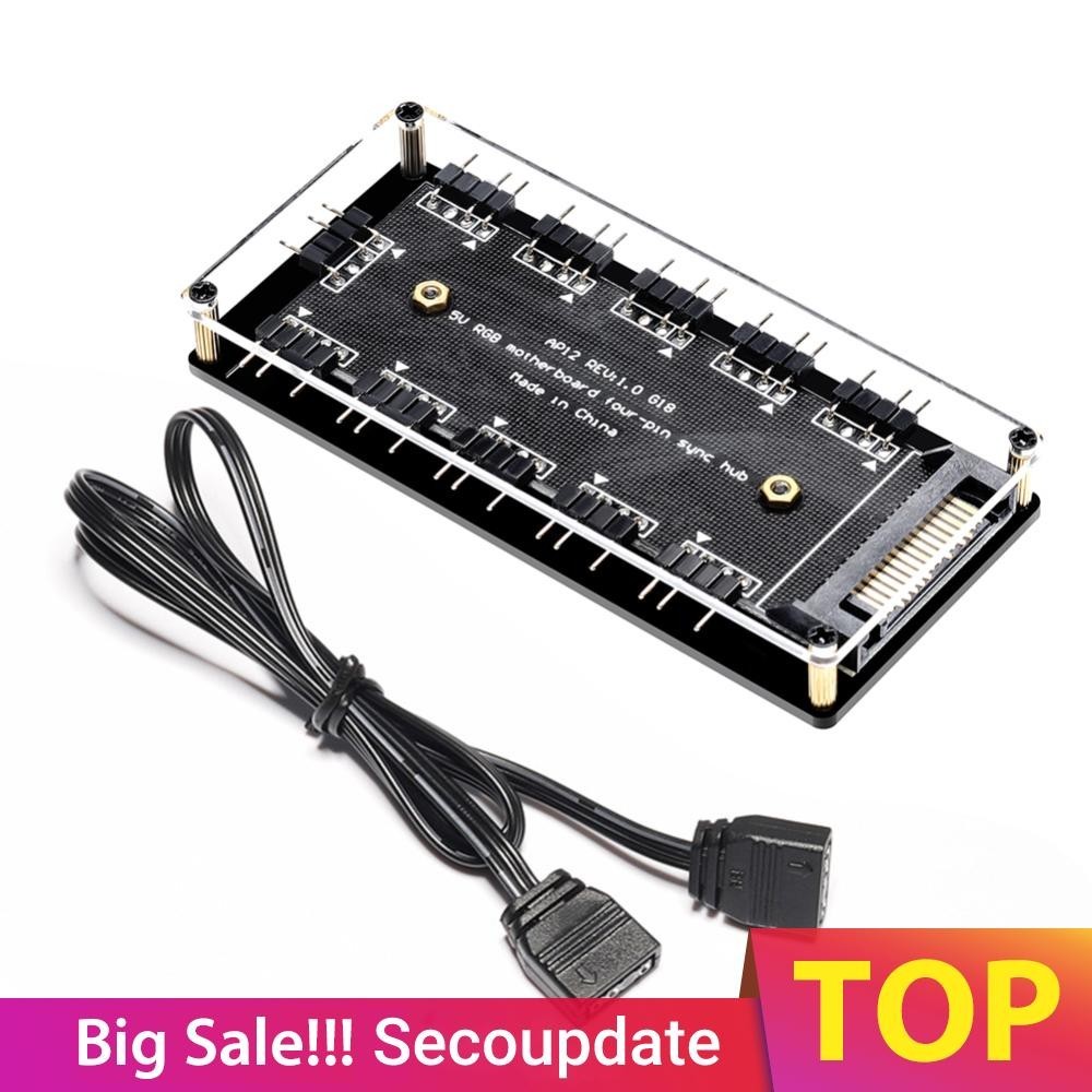 10 ARGB Fan HUB SATA Power 5V 3PIN Extension Splitter for PC Computer ...
