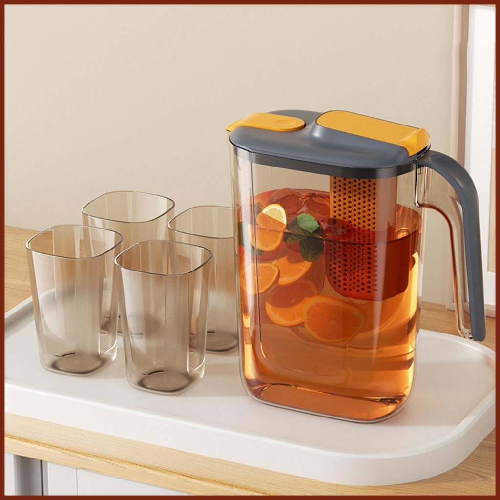 Water Pitcher with Infuser 2600ml Large Infused Pitcher Heat-Resistant ...