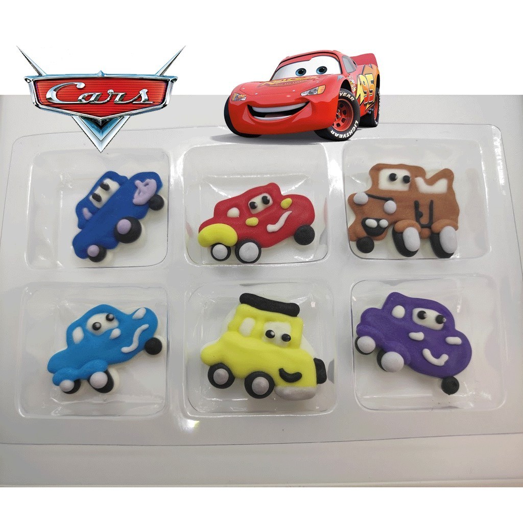 GCP Cars Cartoon Character Royal Icing 2D cake cupcake Topper edible ...