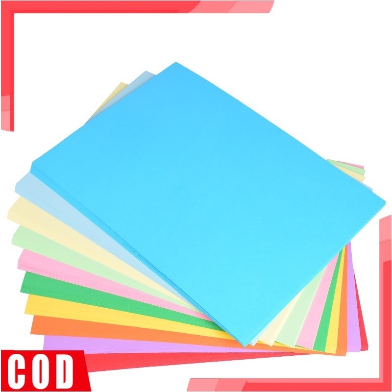 [COD] A4 color cardboard thickened 230g hard color card 100 cards photo ...