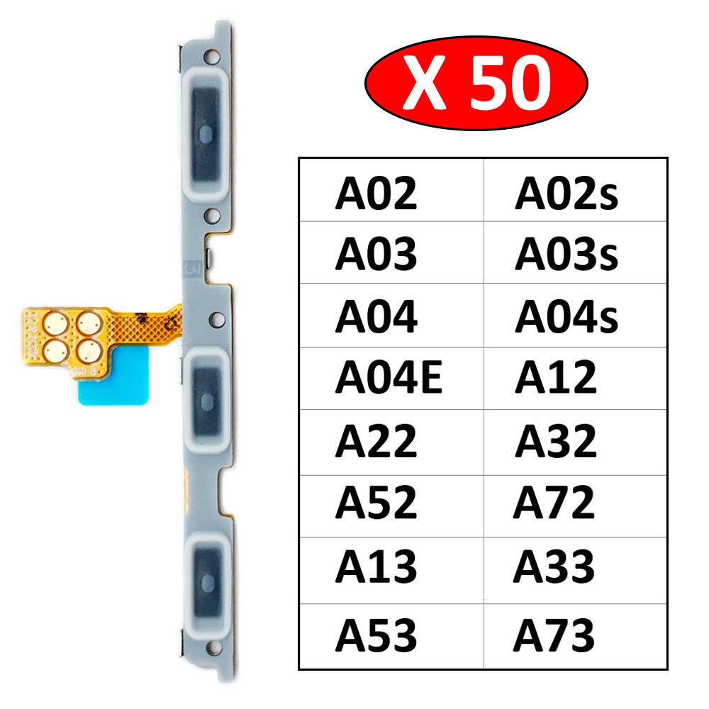 50Pcs, Power On Off Volume Key Button Flex Cable For Samsung A02 A02S ...