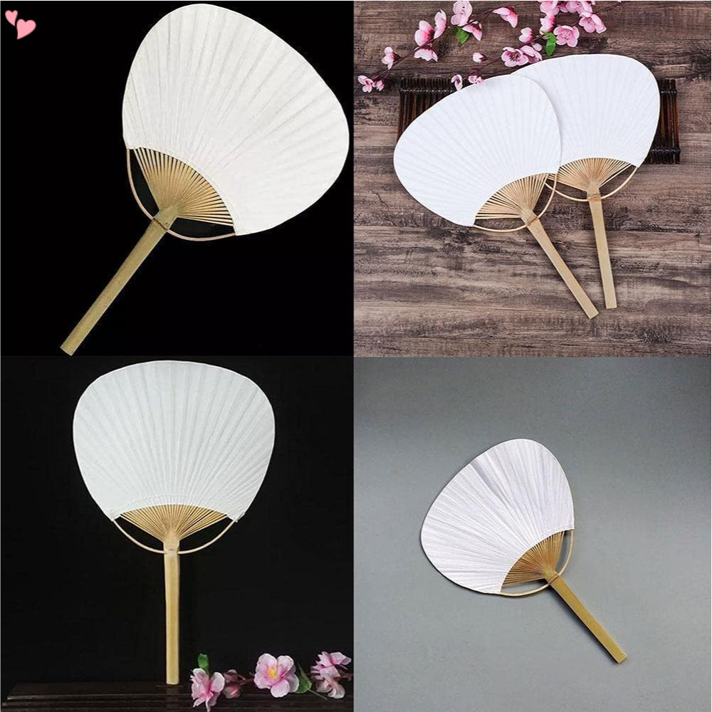 Bamboo Handle Blank Calligraphy Painting Blank Group Fan White Fan ...
