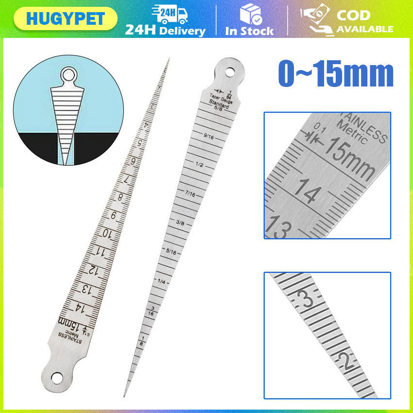 1-15mm Stainless Steel Wedge Feeler Ruler Depth Gap Hole Taper Gauge ...