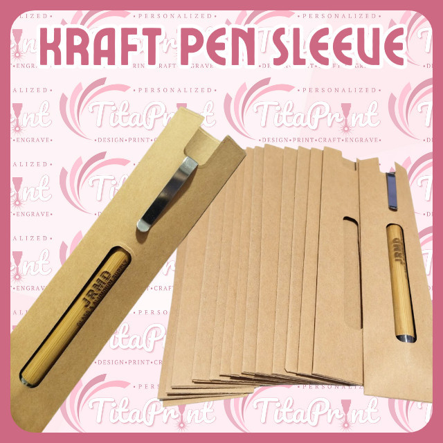 KRAFT Pen Sleeve / Bamboo Pen Sleeve / Ballpen packaging | Shopee ...