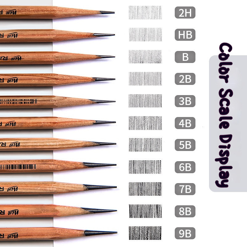 BORRENCE Marco Professional Drawing Sketching Pencil Set 2H-14B Sketch ...