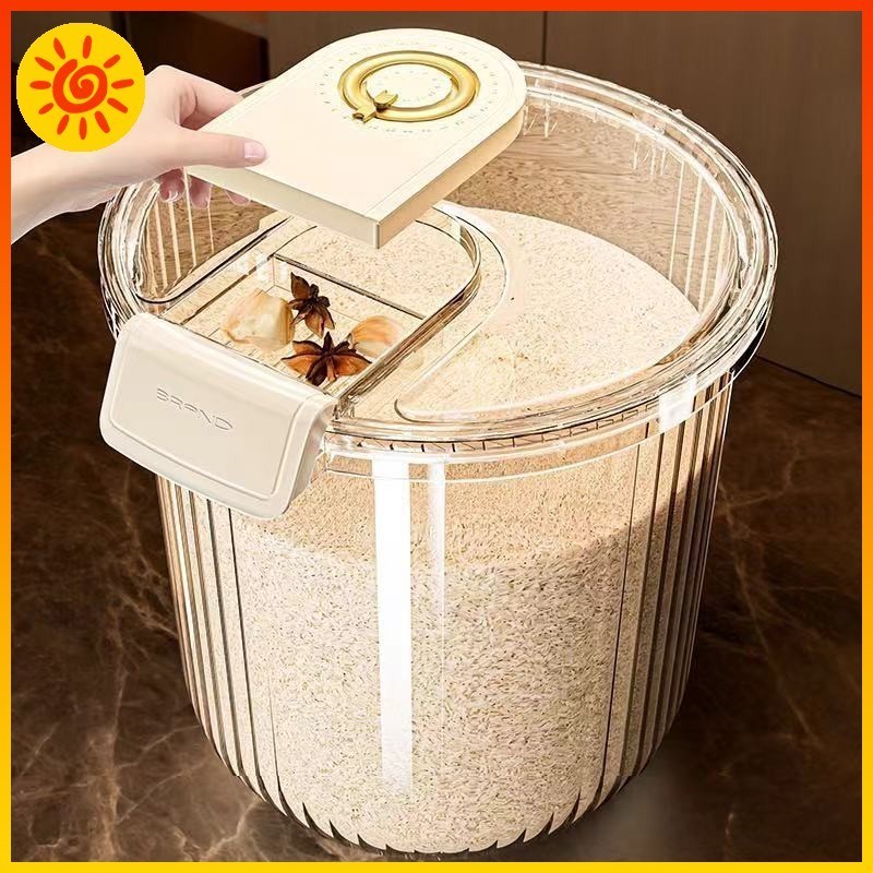 Sun 8KG/12KG Rice Dispenser and Storage with measuring cup sealed grain ...